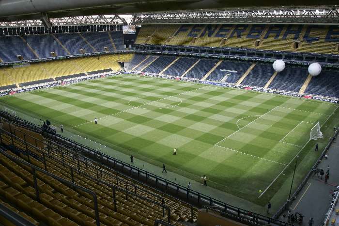 Vista do Sukru Saracoglu Stadium, do Fenerbahçe, sede da final da Copa ...